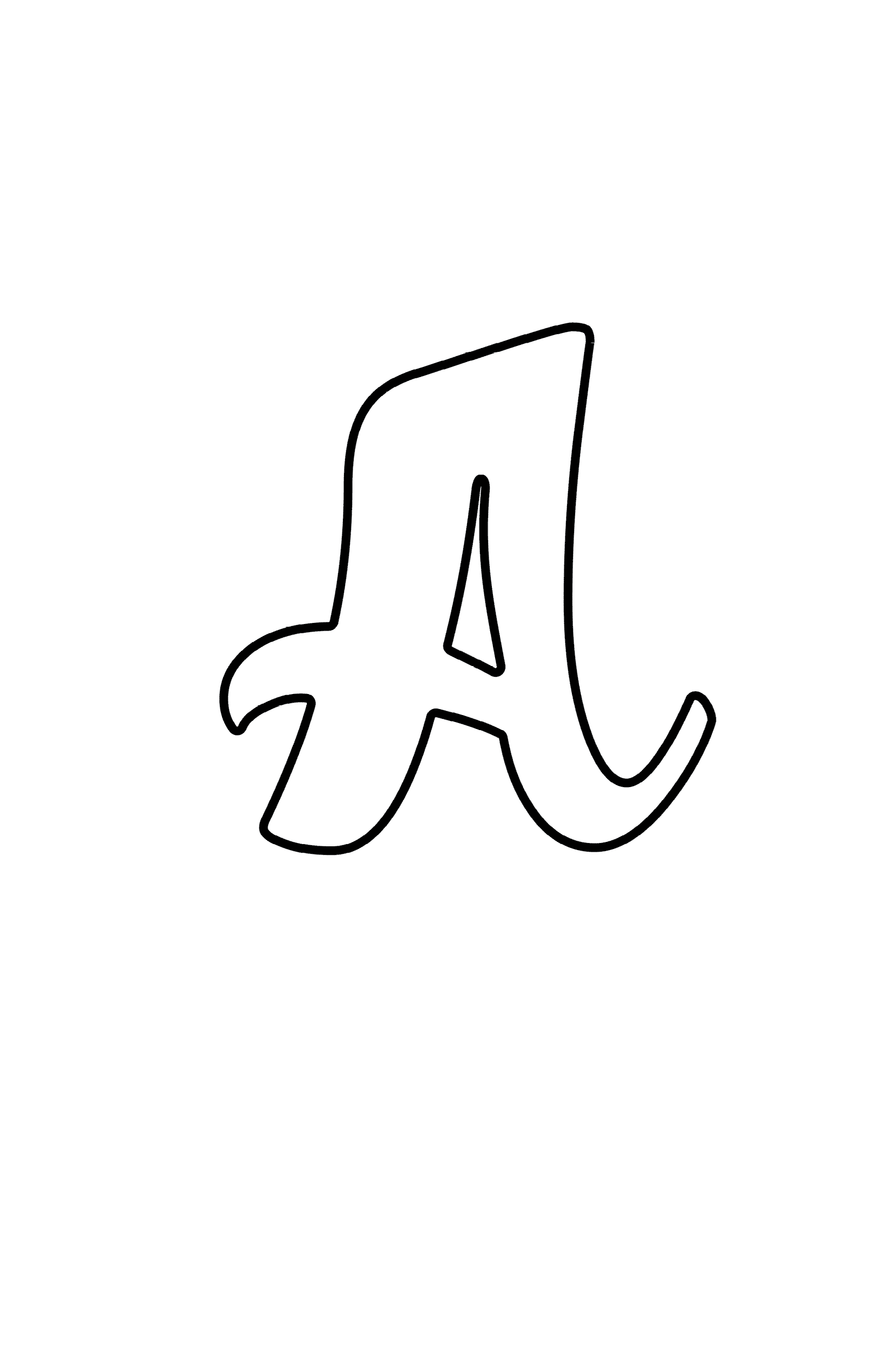 Printable Cursive Bubble Letter A Freebie Finding Mom