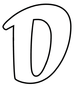 Printable Cursive Bubble Letter D