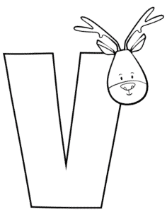 Printable Cute Bubble Letter V