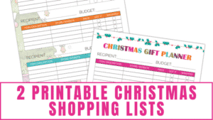 2 Printable Christmas Shopping Lists