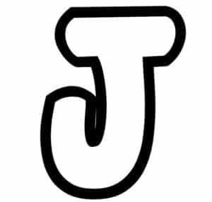 Free Printable Bubble Letter Stencils: Bubble Letter J