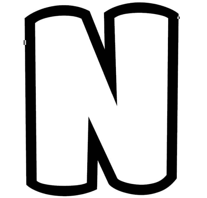 Free Printable Bubble Letter Stencils Bubble Letter N Stencil 