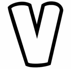 Free Printable Bubble Letter Stencils: Bubble Letter V