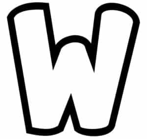 Free Printable Bubble Letter Stencils: Bubble Letter W