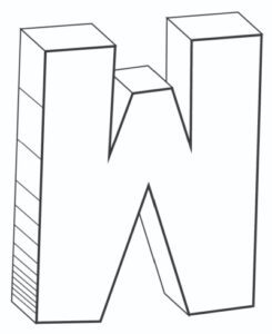 Free Printable Bubble Letters: Cool Bubble Letter W