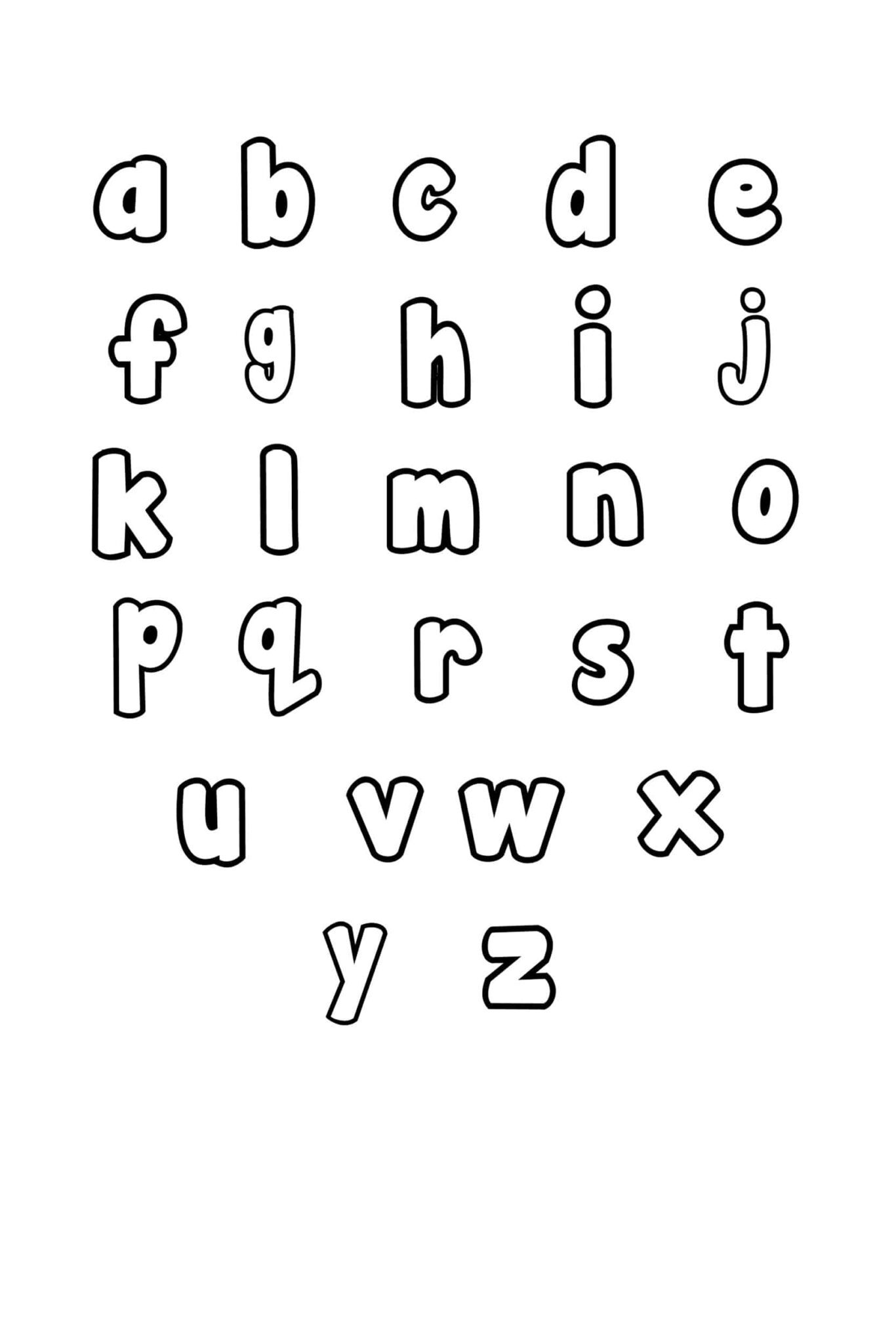 Free Printable Lowercase Bubble Letters Alphabet Stencils Freebie