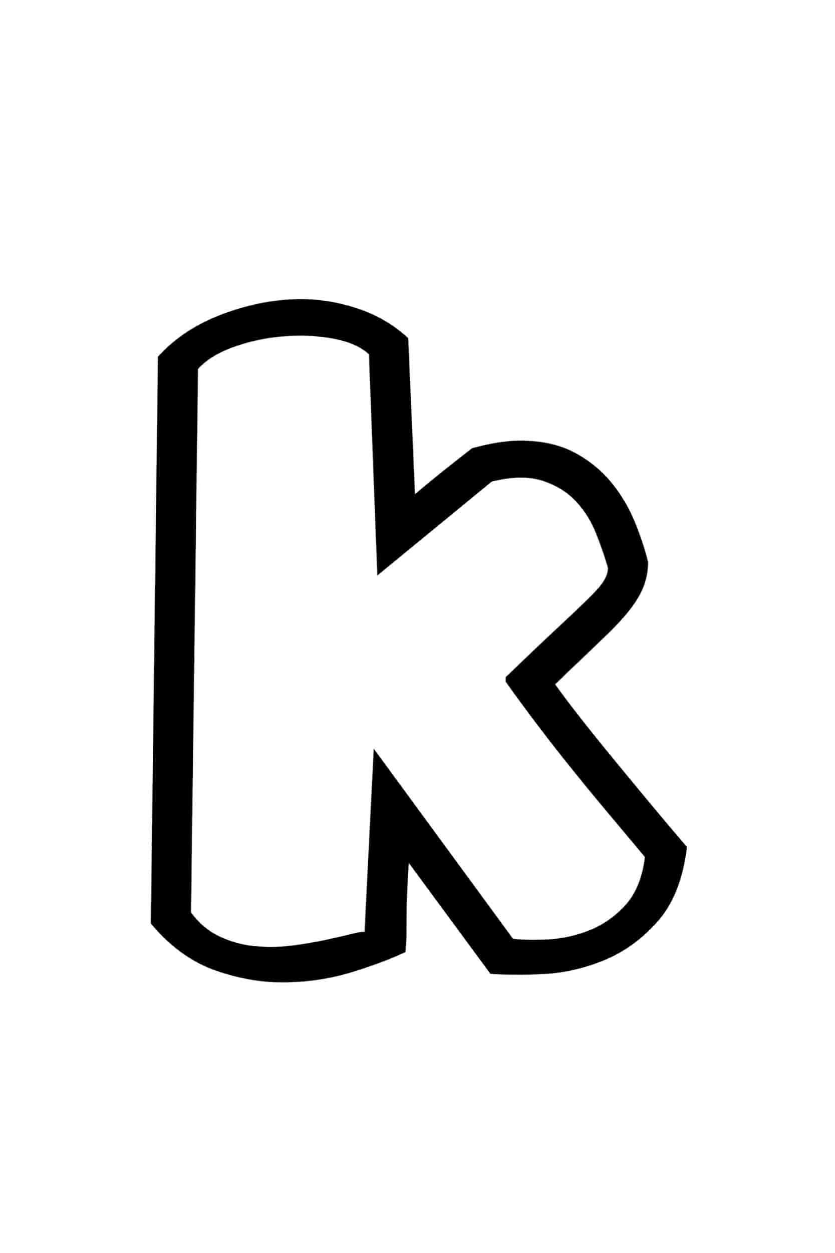 Free Printable Lowercase K Bubble Letter Stencil Freebie Finding Mom