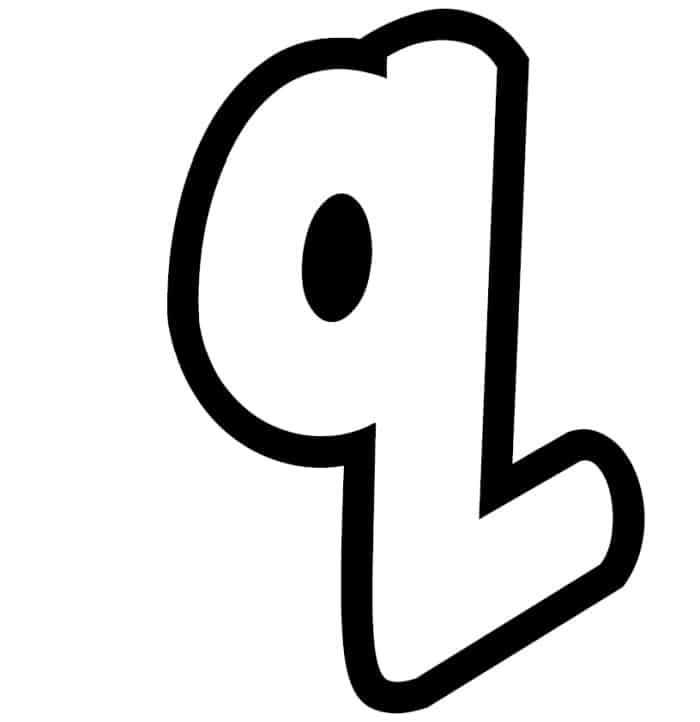 Free Printable Lowercase Q Bubble Letter Stencil Freebie Finding Mom