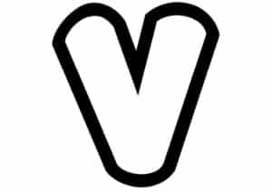 Free Printable Lowercase V Bubble Letter Stencil