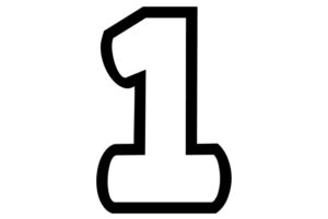 Free Printable Tracing Numbers: Bubble Number 1