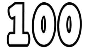 Free Printable Tracing Numbers: Bubble Number 100