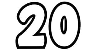 Free Printable Tracing Numbers: Bubble Number 20