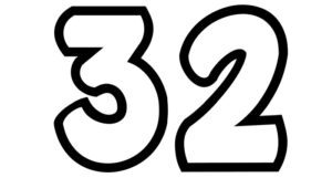 Free Printable Tracing Numbers: Bubble Number 32