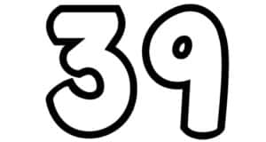 Free Printable Tracing Numbers: Bubble Number 39