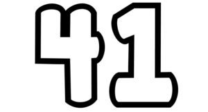 Free Printable Tracing Numbers: Bubble Number 41