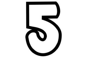 Free Printable Tracing Numbers: Bubble Number 5