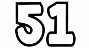 Free Printable Tracing Numbers: Bubble Number 51