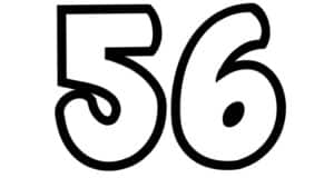 Free Printable Tracing Numbers: Bubble Number 56
