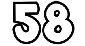 Free Printable Tracing Numbers: Bubble Number 58