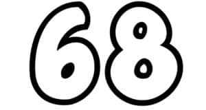 Free Printable Tracing Numbers: Bubble Number 68