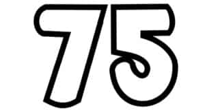 Free Printable Tracing Numbers: Bubble Number 75