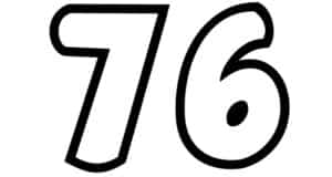 Free Printable Tracing Numbers: Bubble Number 76