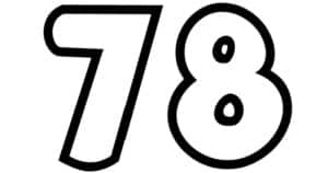 Free Printable Tracing Numbers: Bubble Number 78