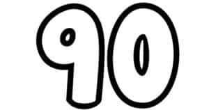 Free Printable Tracing Numbers: Bubble Number 90
