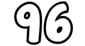 Free Printable Tracing Numbers: Bubble Number 96
