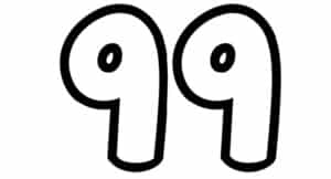 Free Printable Tracing Numbers: Bubble Number 99