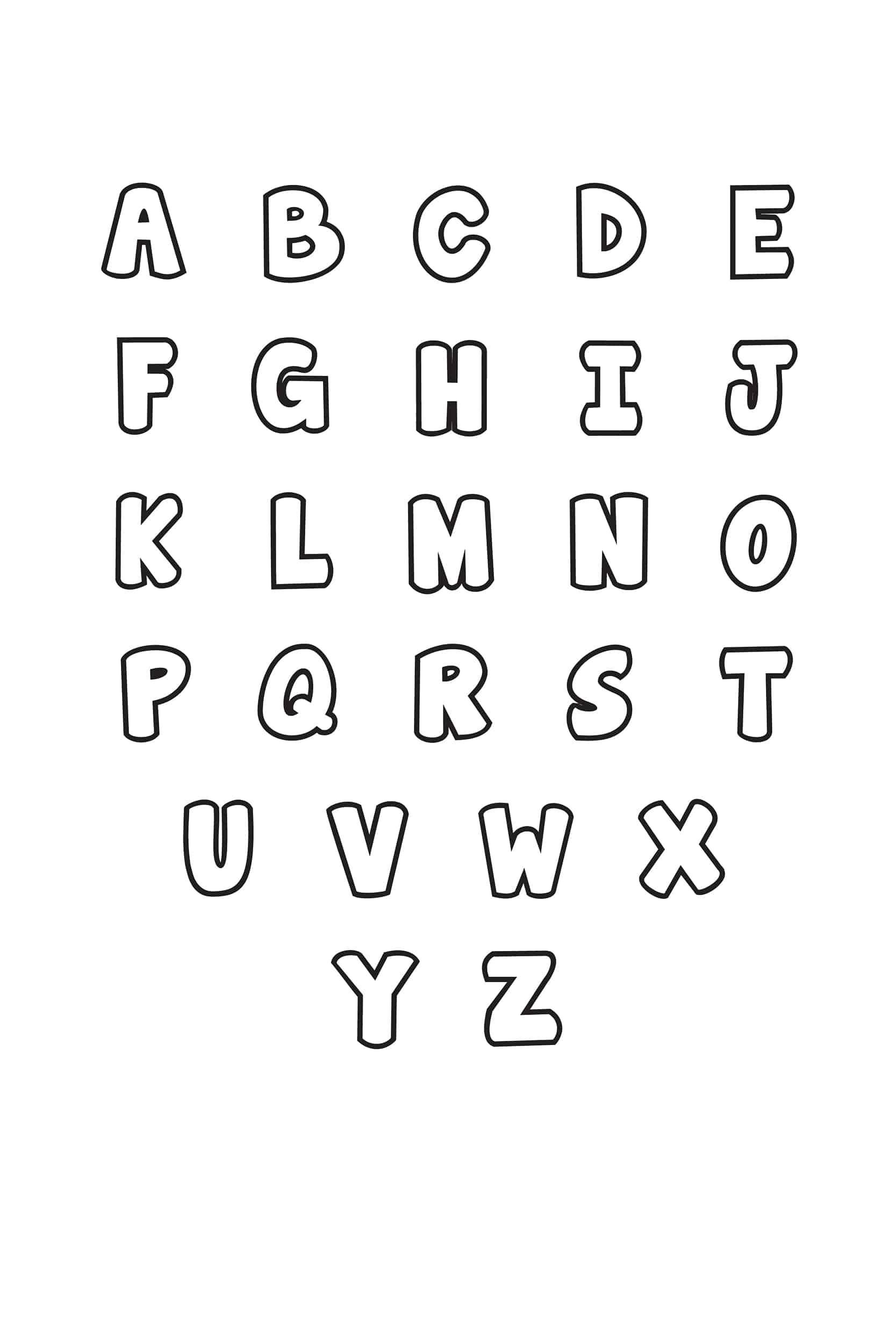 Bubble Letters Free Printable Printable Word Searches