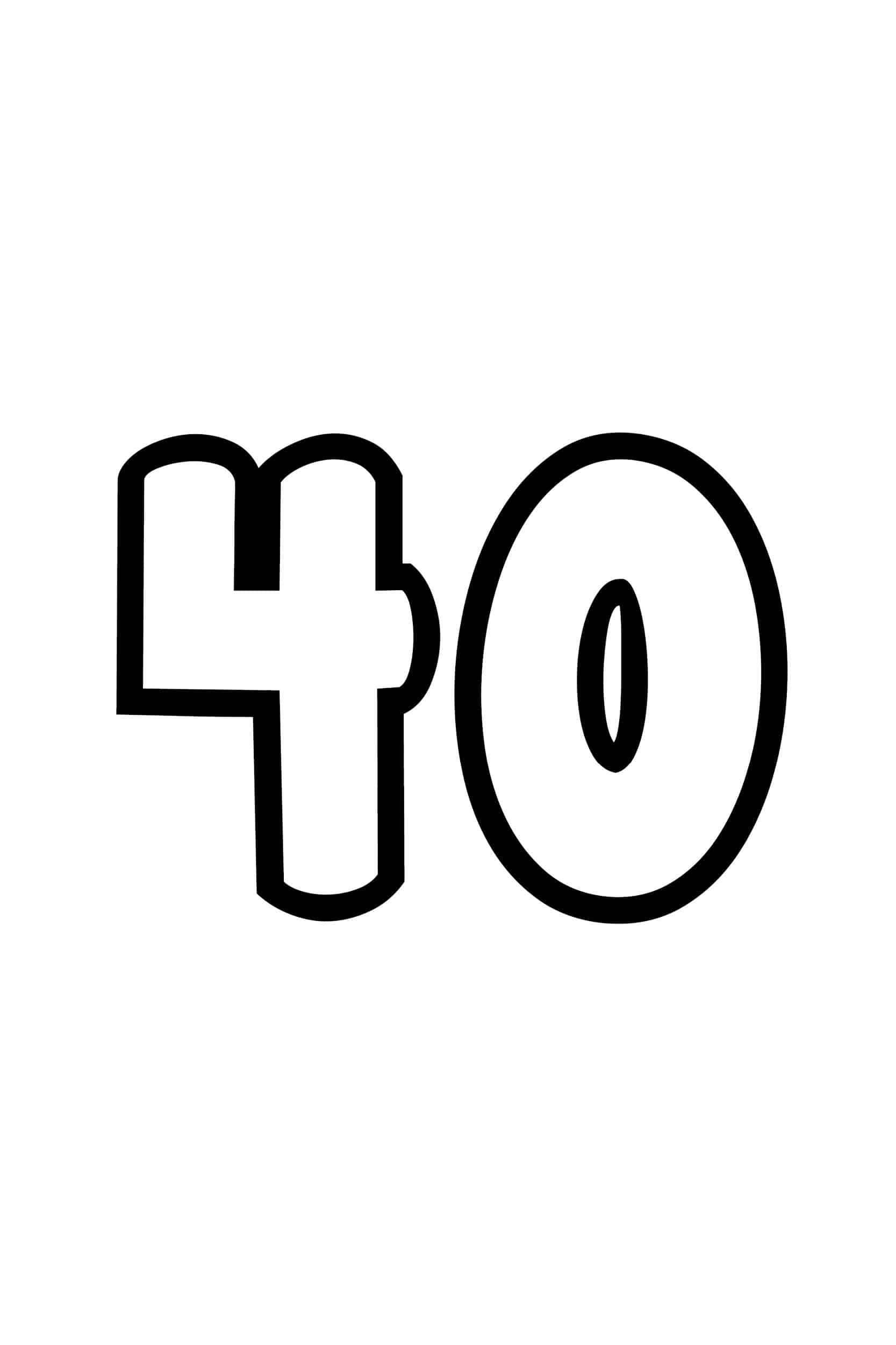 Free Printable Number Bubble Letters Bubble Number 40 Freebie Free Printable Number Bubble Letters Bubble Number 40 Freebie