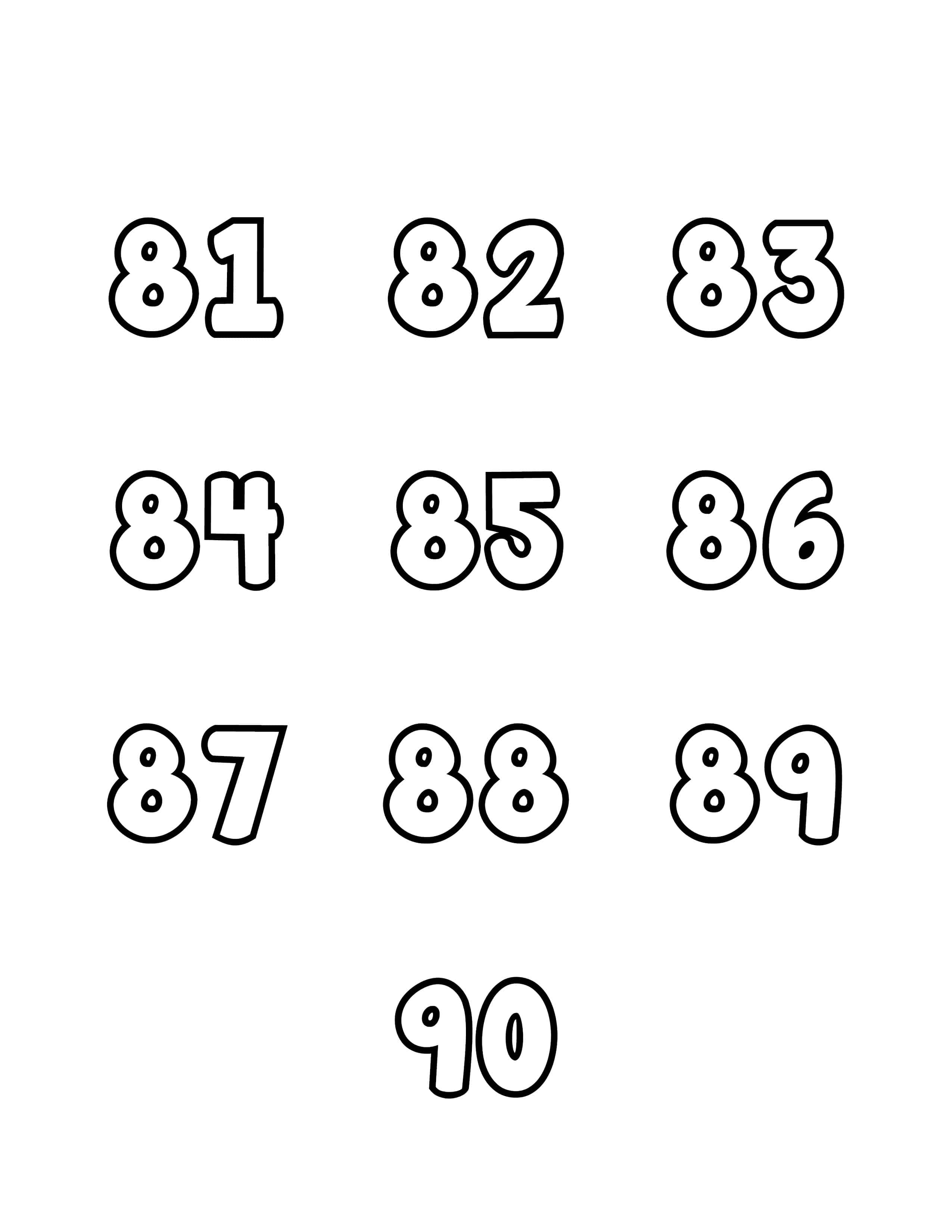 Printable Bubble Numbers