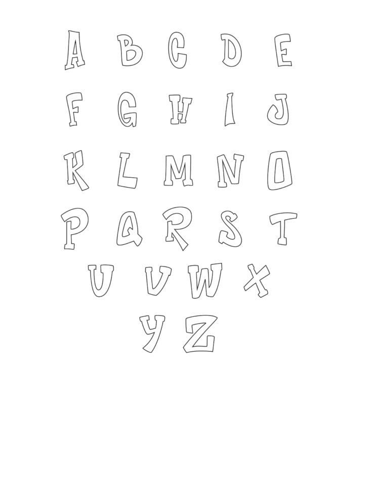 Graffiti Bubble Letters Alphabet Printable