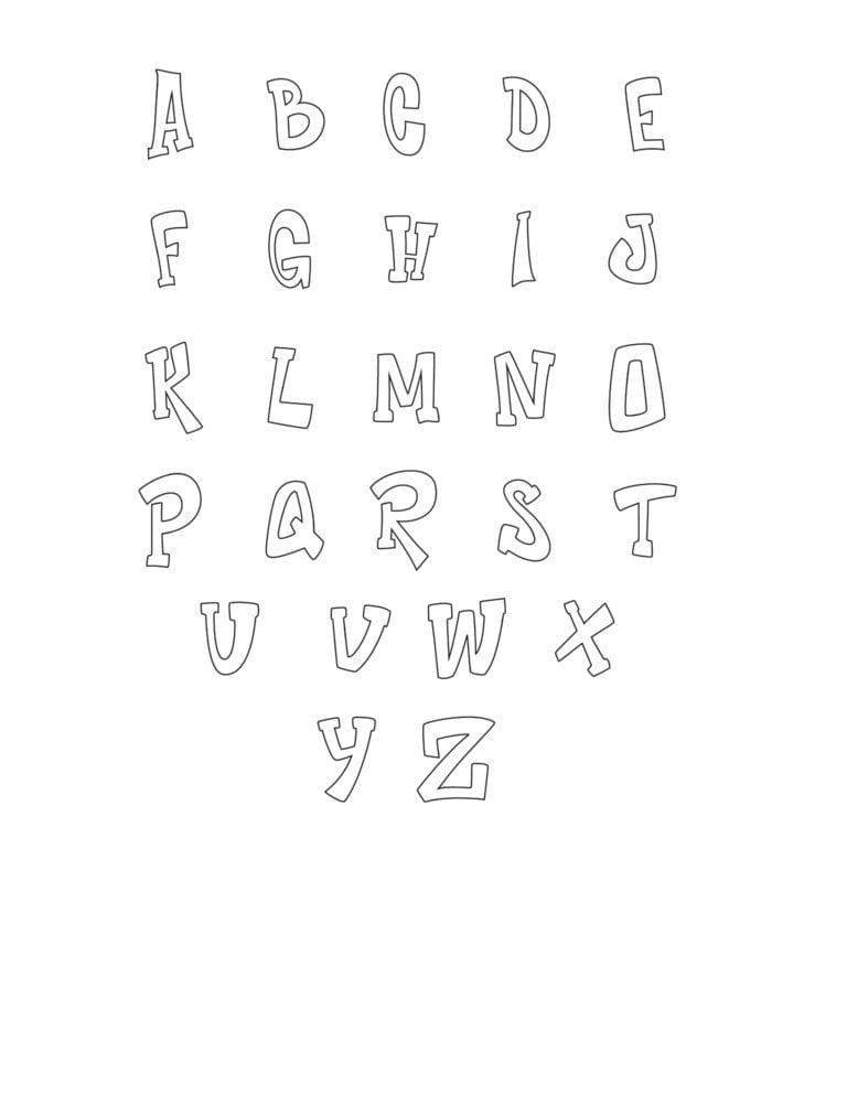Graffiti Bubble Letters Alphabet Printable