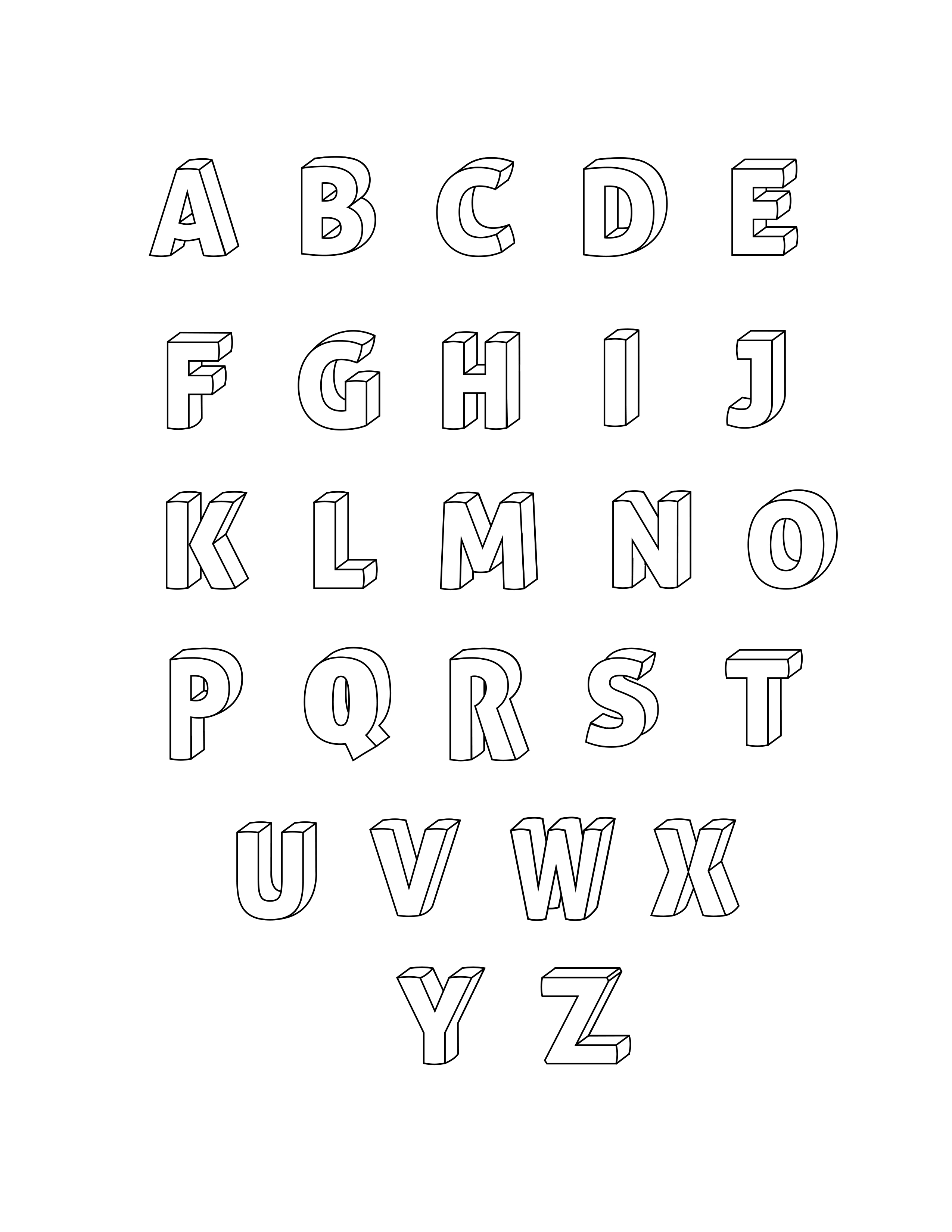 Free Printable 3d Letters Printable Templates