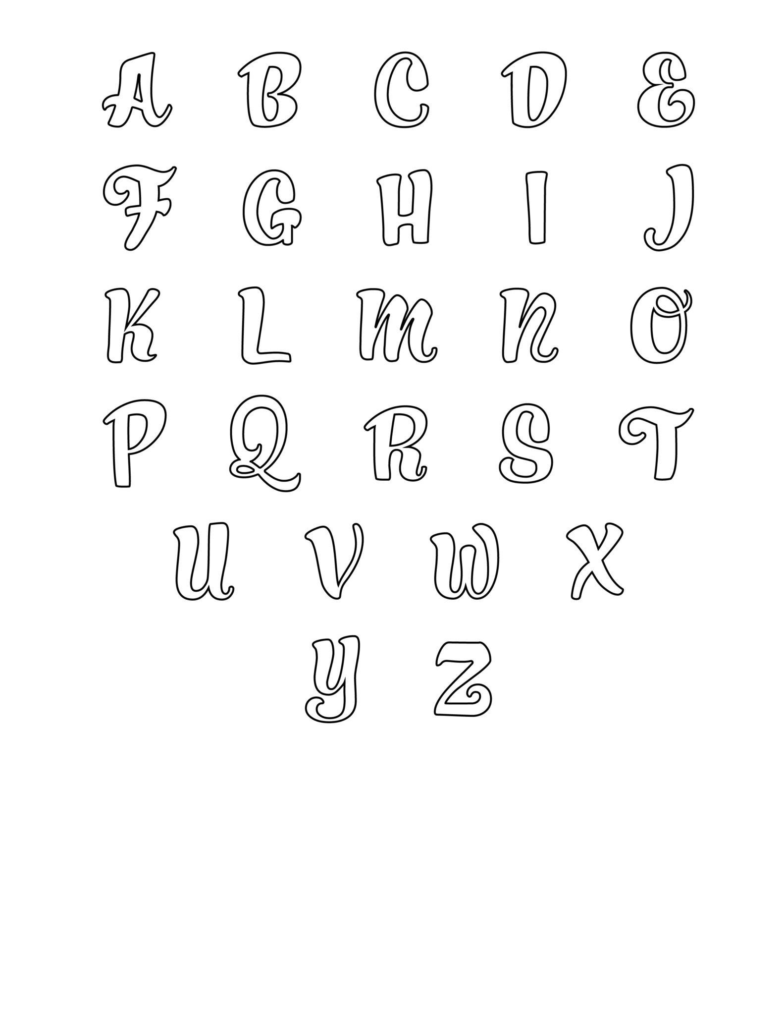 Printable Cursive Bubble Letters Alphabet - Freebie Finding Mom