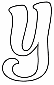 Printable Cursive Bubble Letter Y