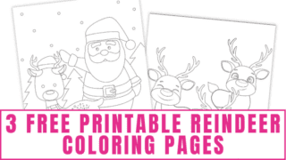 3 Free Printable Reindeer Coloring Pages
