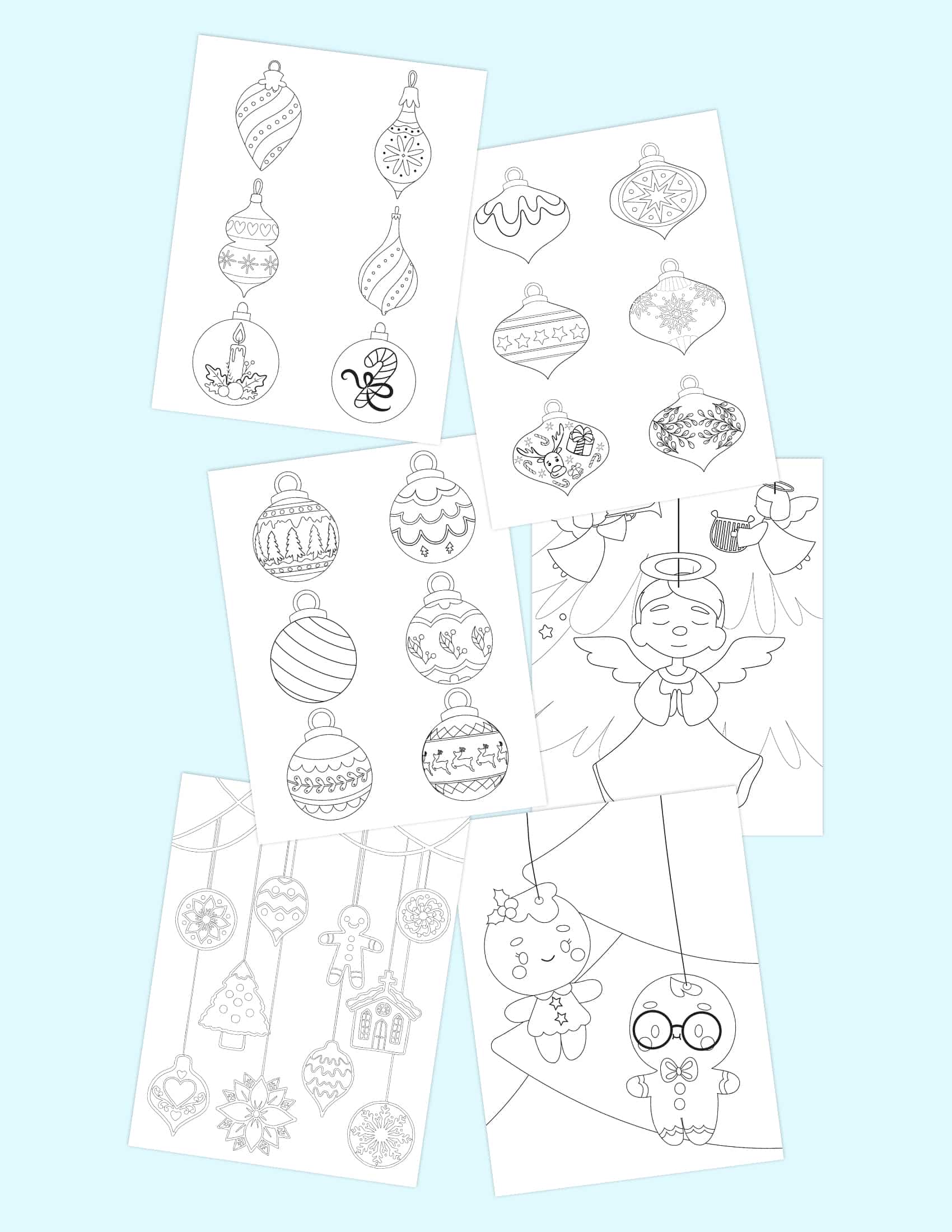 6 Christmas Ornament Coloring Page Printables - Freebie Finding Mom