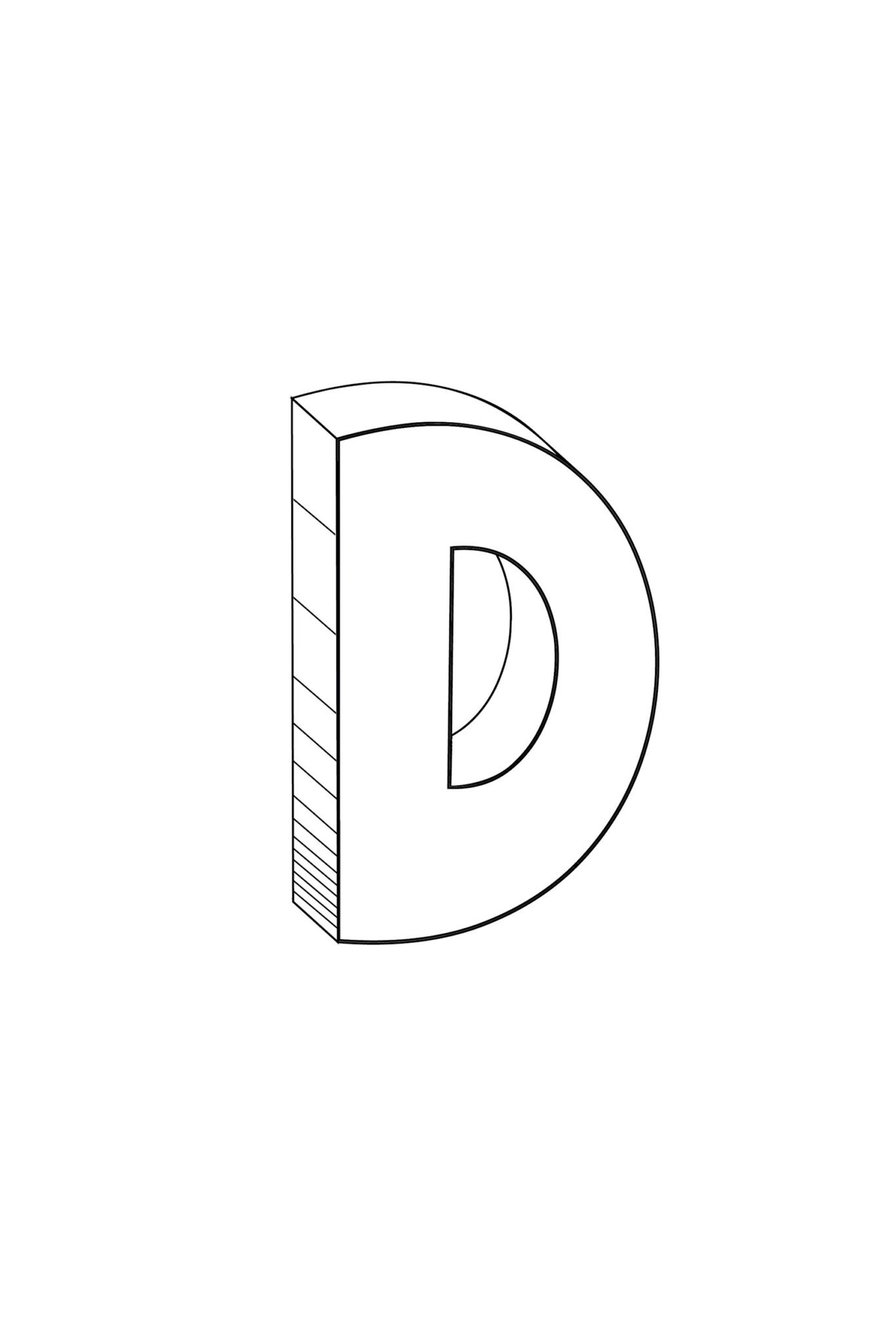 Printable Bubble Letters: Outer Space Letter D