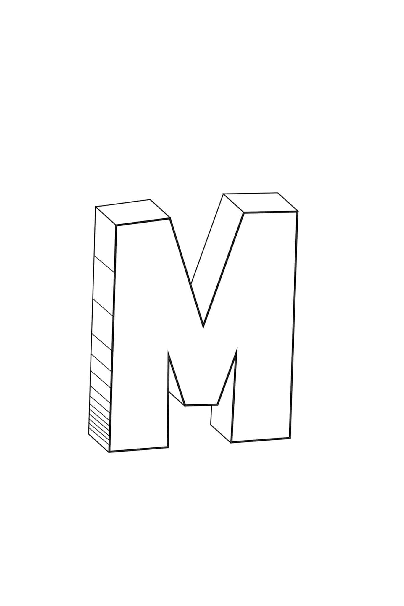 Graffiti Bubble Letter M Printable