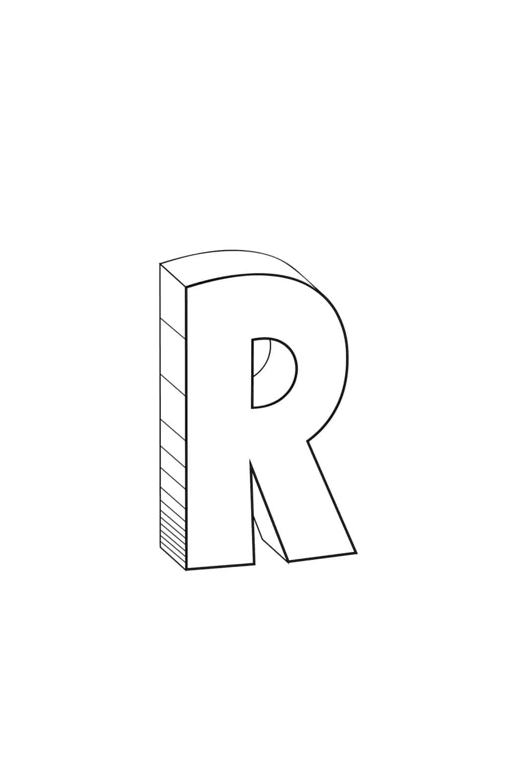 Printable Cute Bubble Letter R