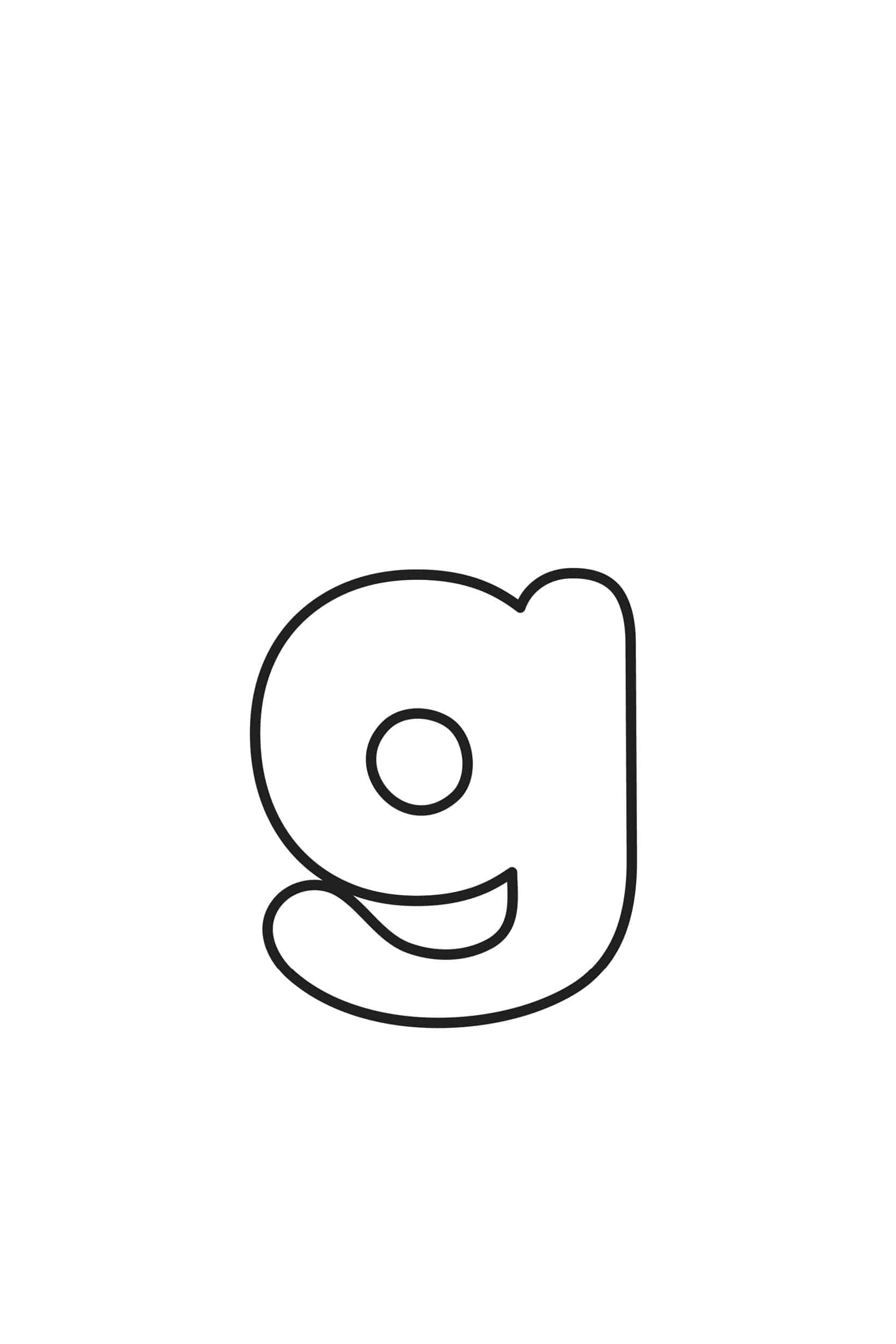 Free Printable Lowercase Bubble Letters Lowercase G Bubble Letter 