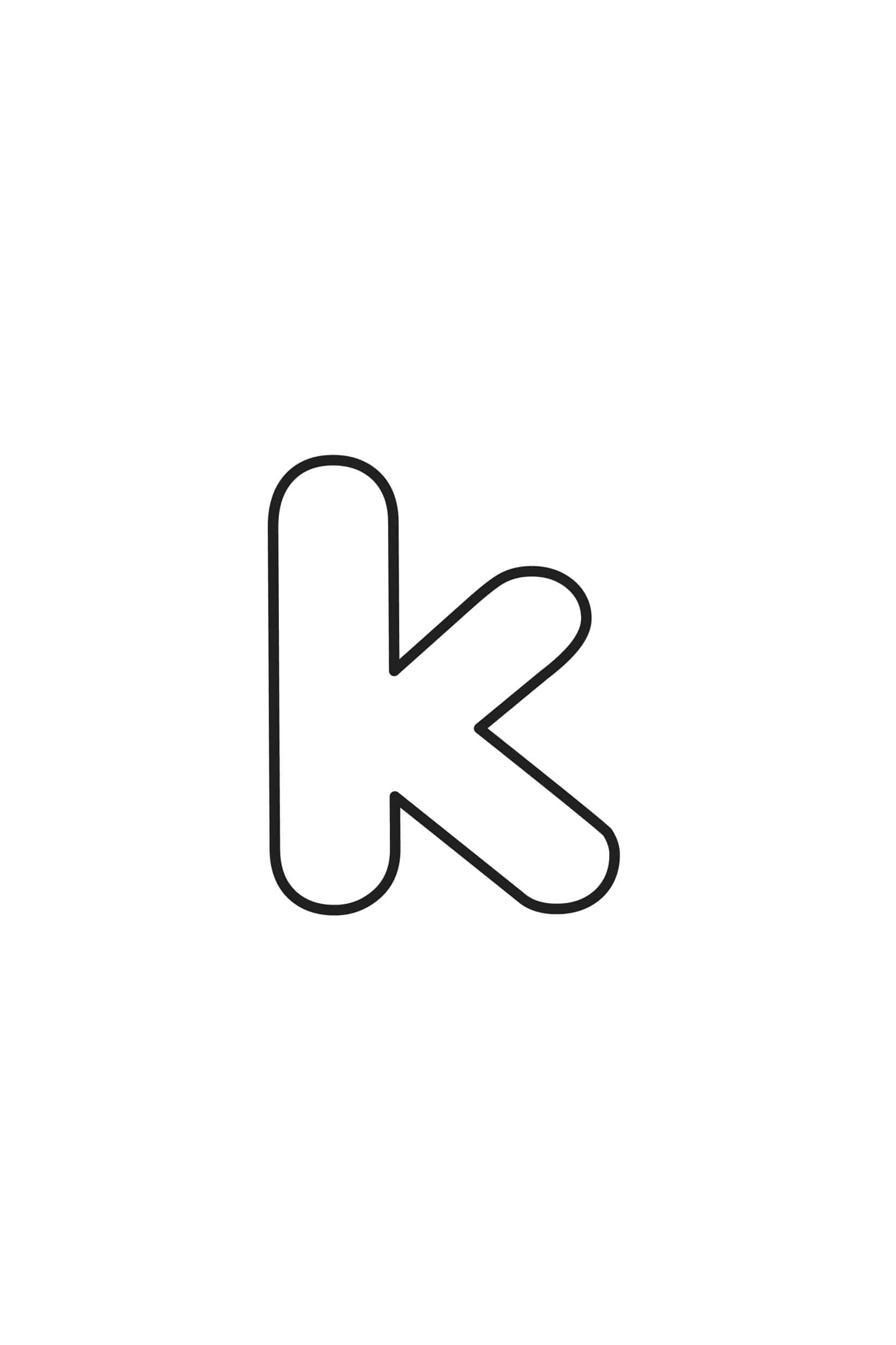 Free Printable Lowercase Bubble Letters Lowercase K Bubble Letter 