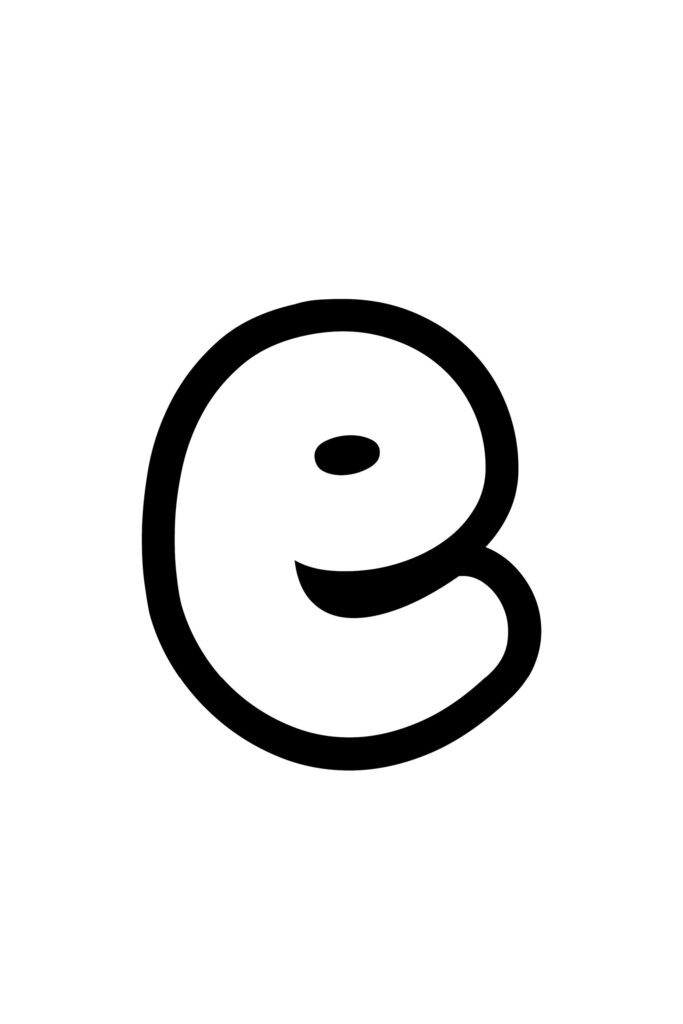 Printable Cursive Bubble Letter E Freebie Finding Mom
