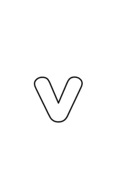 Printable Bubble Letters: Fancy Bubble Letter V