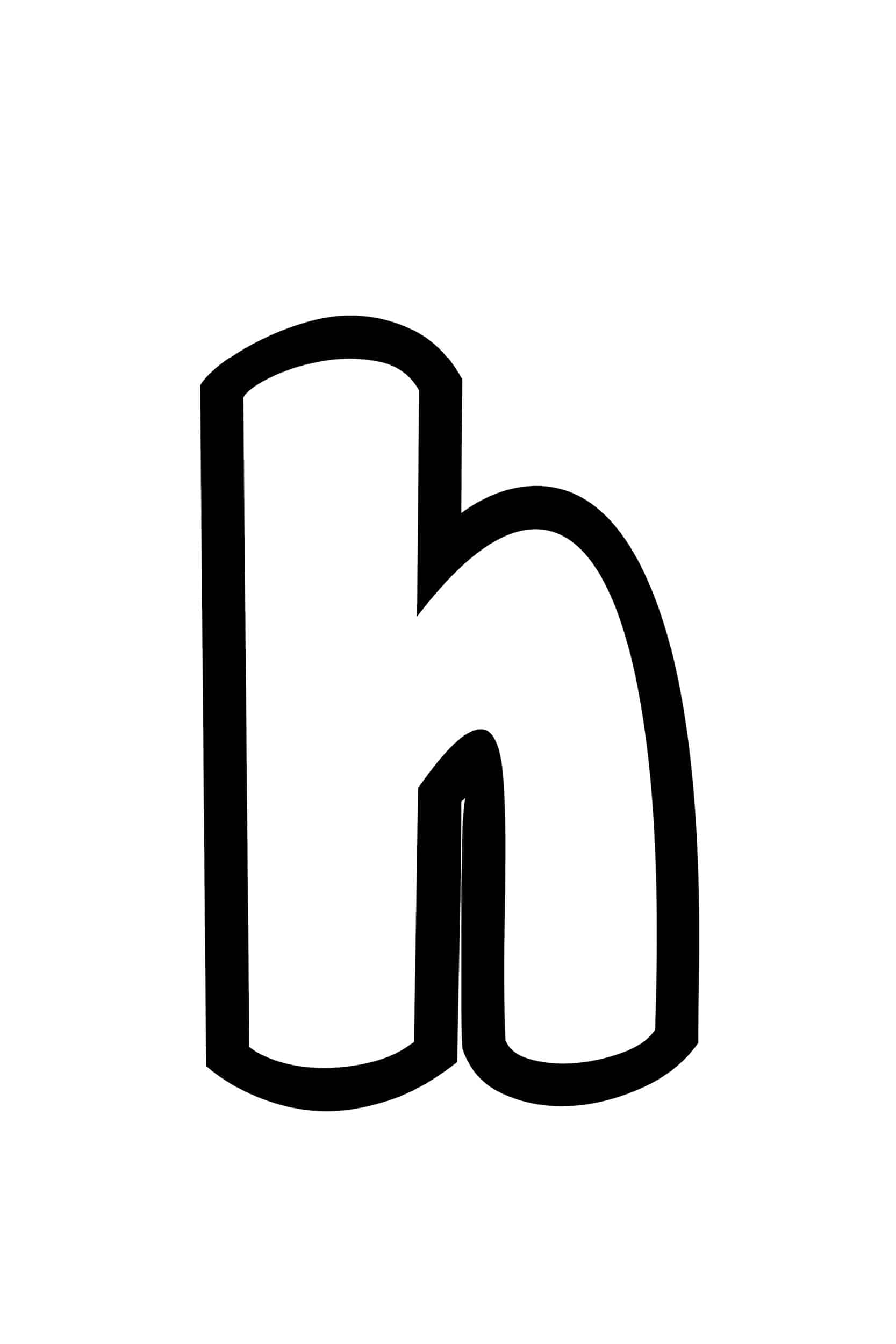 Printable Cursive Bubble Letter H