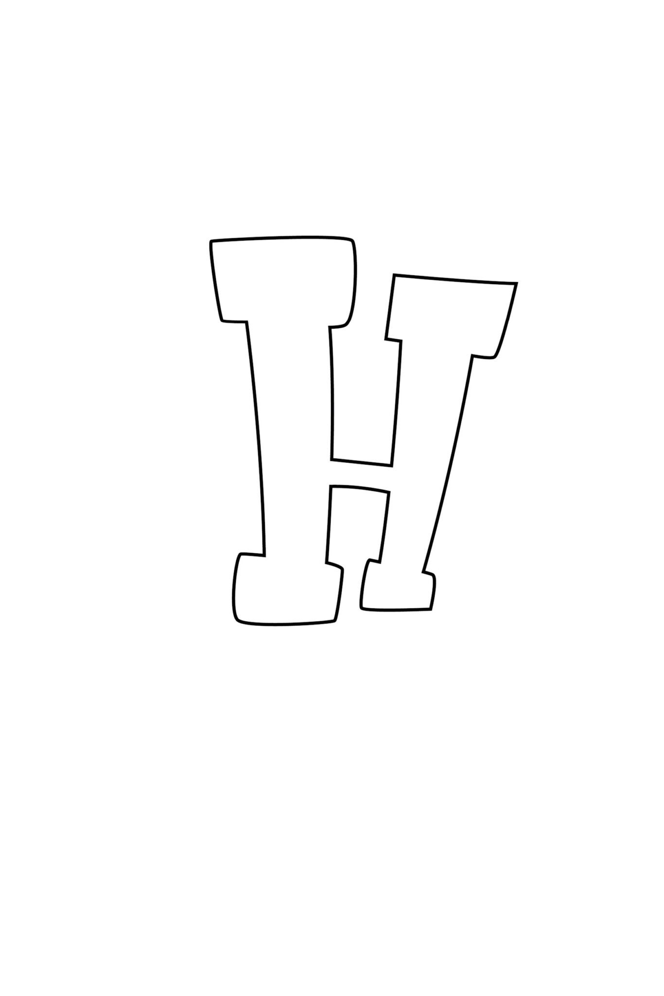 Free Printable Bubble Letter H