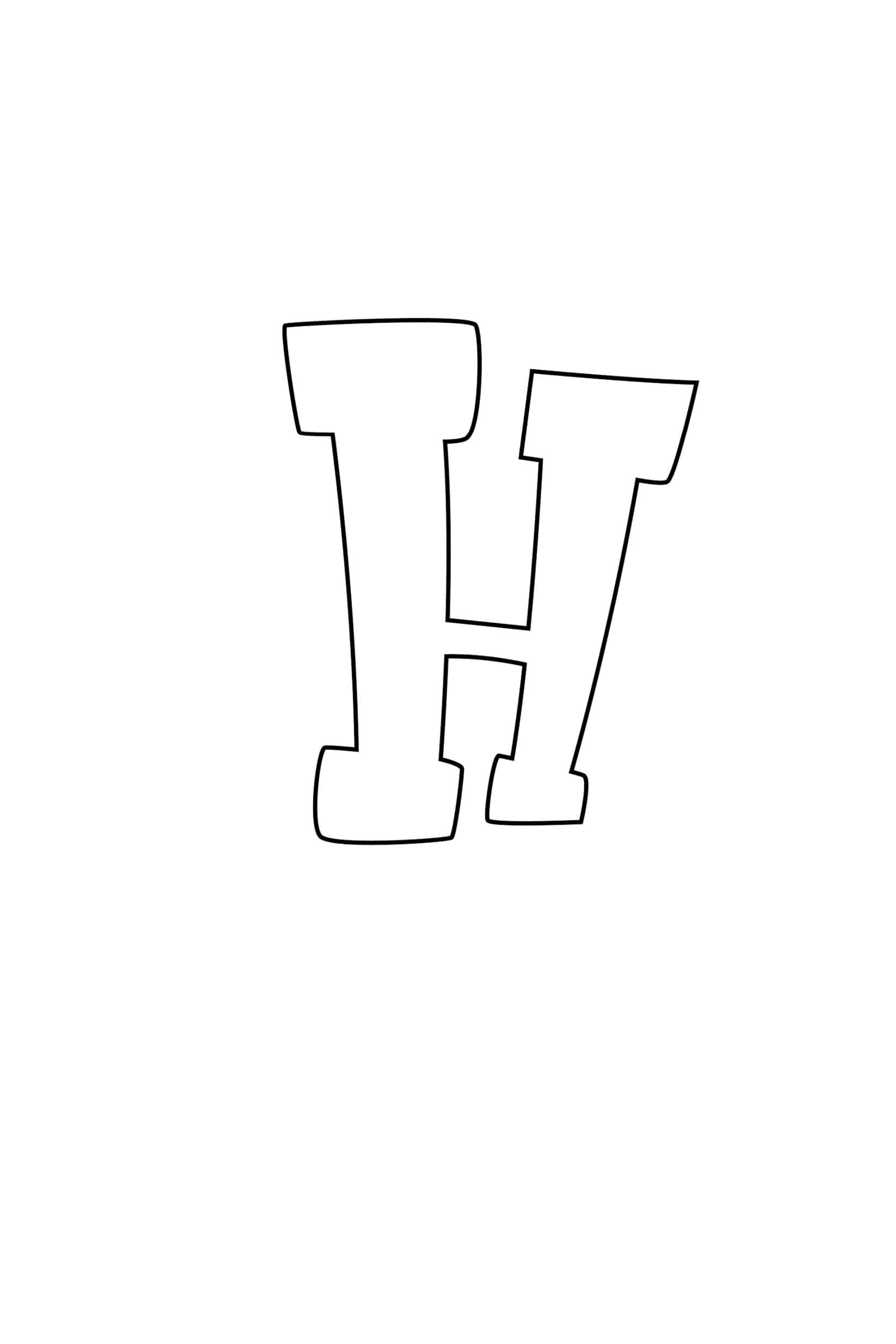 Bubble Letter H (Uppercase & Lowercase) - Freebie Finding Mom